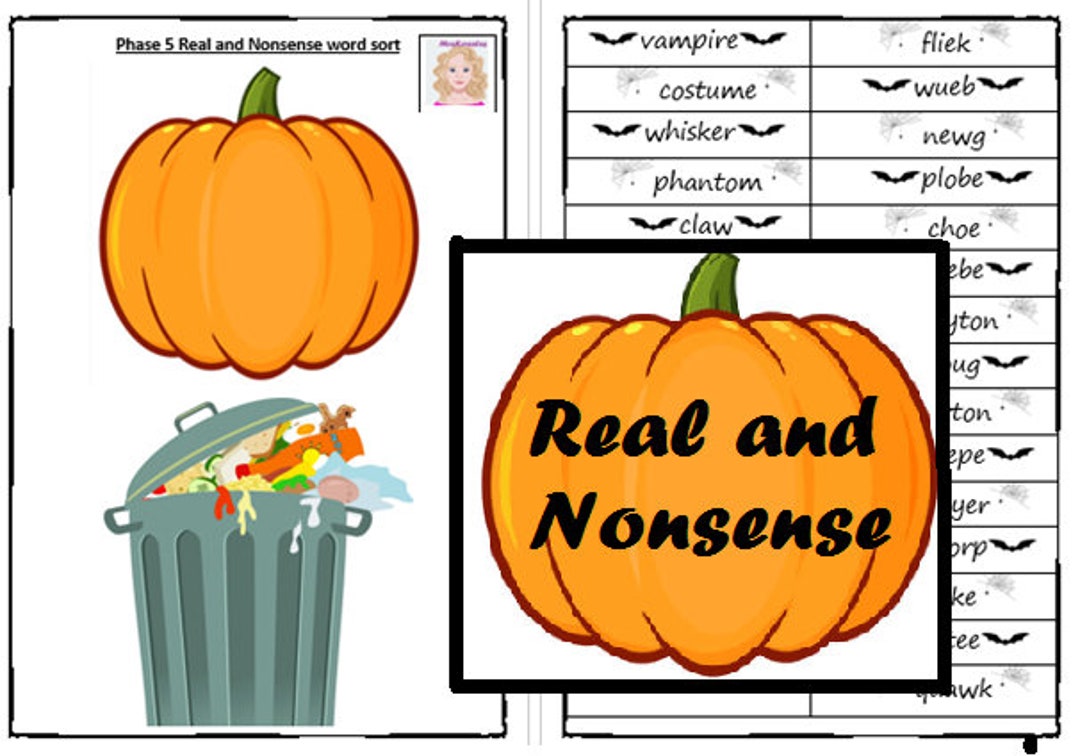 Phonics Halloween Phase 3 and 5 Real or Nonsense Game - Etsy