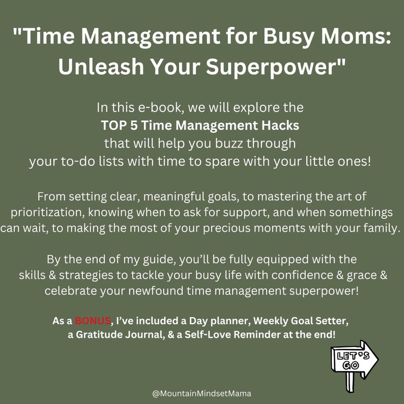 Time-management E-book, Ultimate Guide for Busy Moms. Master the Art of ...