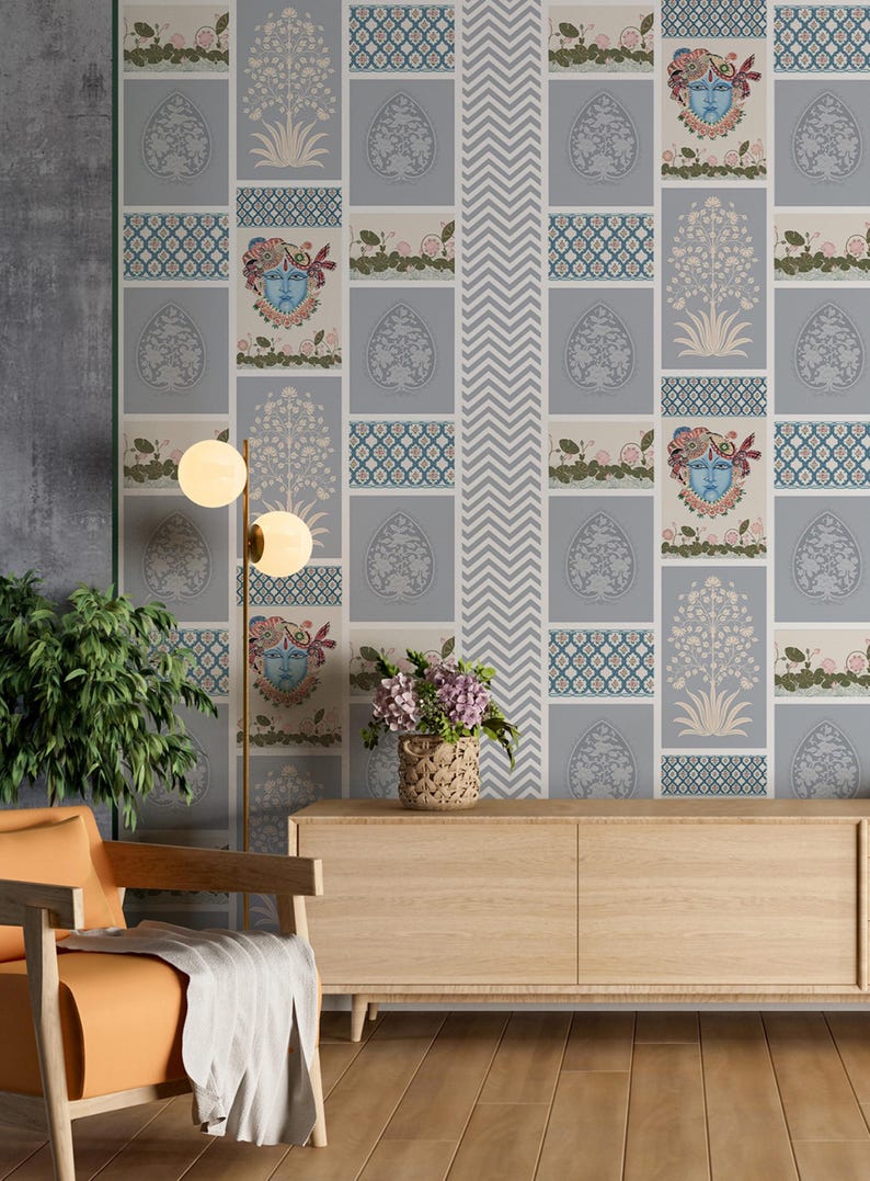 Srinath Ji Wallpaper Krishna Pichwai Art Mural for Temple Room ...