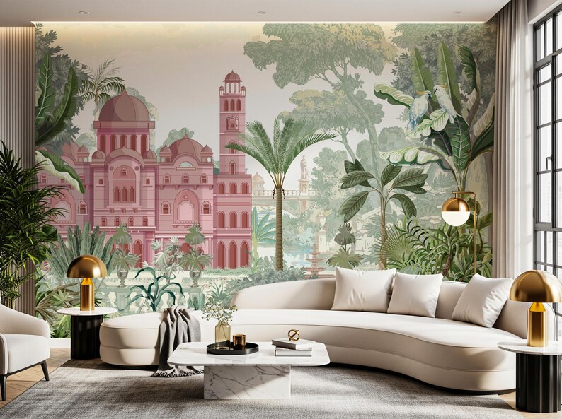 Rajasthani Fort Palace Wallpaper | Traditional Historic Tropical Wall ...