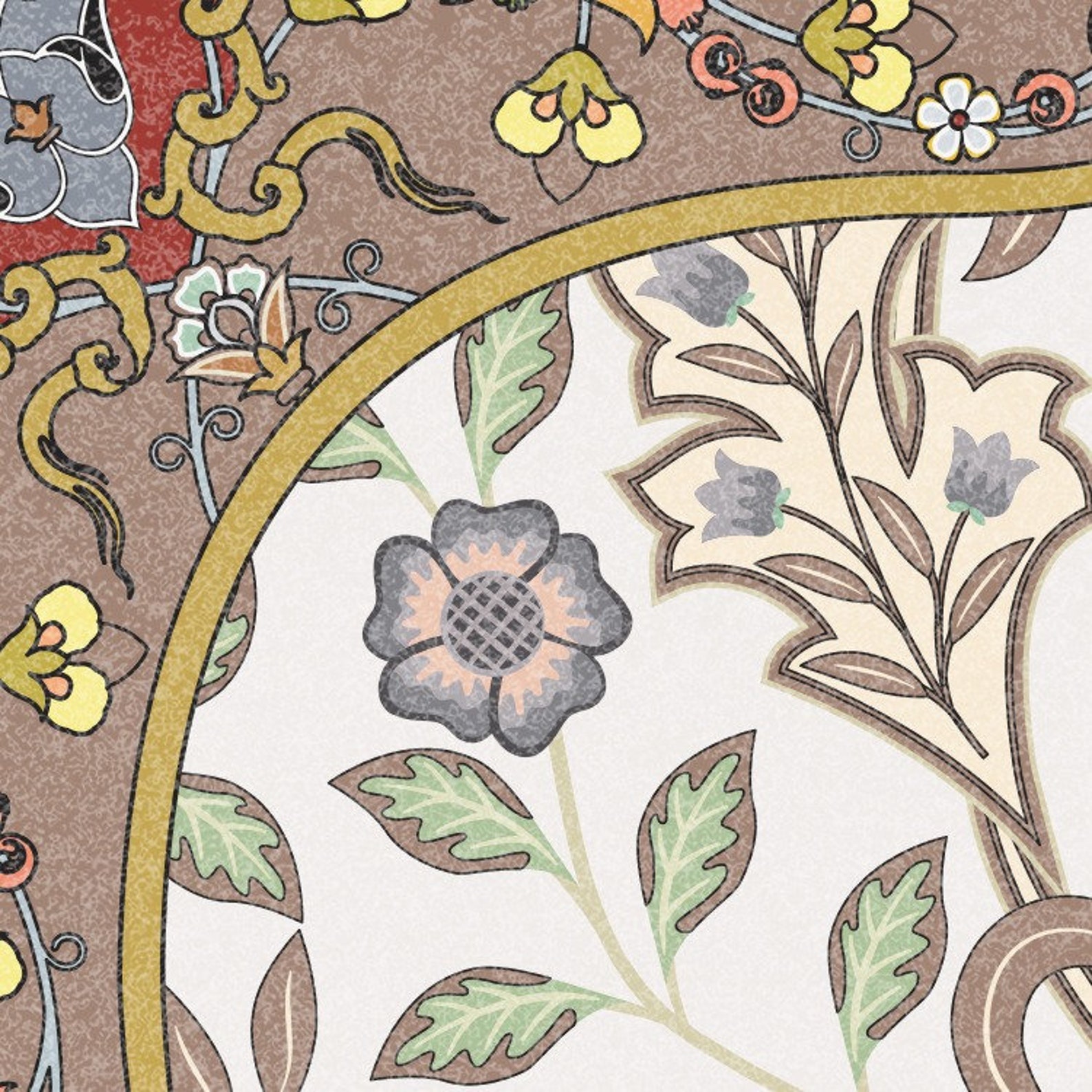 Indian Floral Jharokha Stripes Wallpaper Mural for Home Decor ...