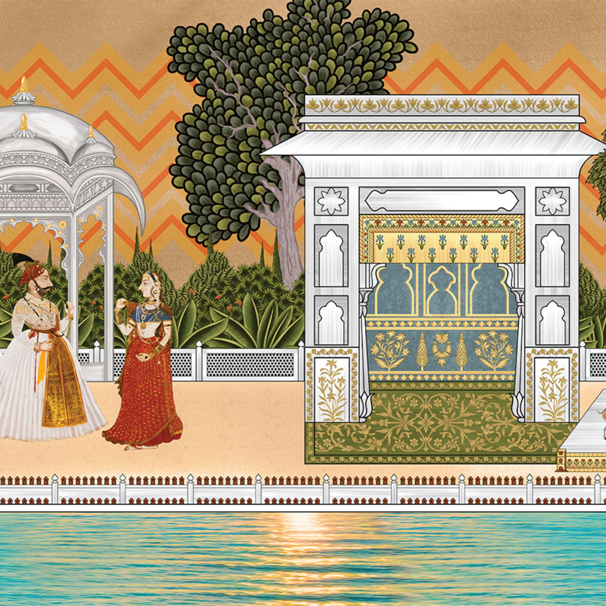 Majestic Indian Art Wallpaper Ethnic and Traditional Wall Mural Design ...