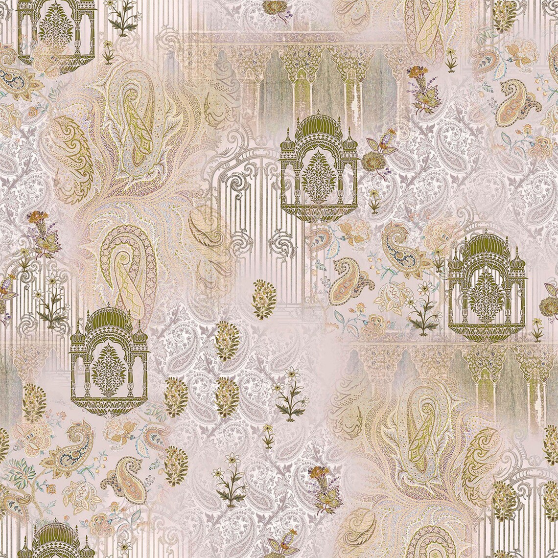 Traditional Beige Mughal Floral Wallpaper Mughal Floral - Etsy