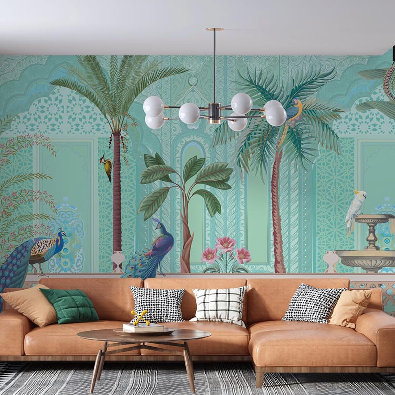 Peacock Wall Mural - Etsy