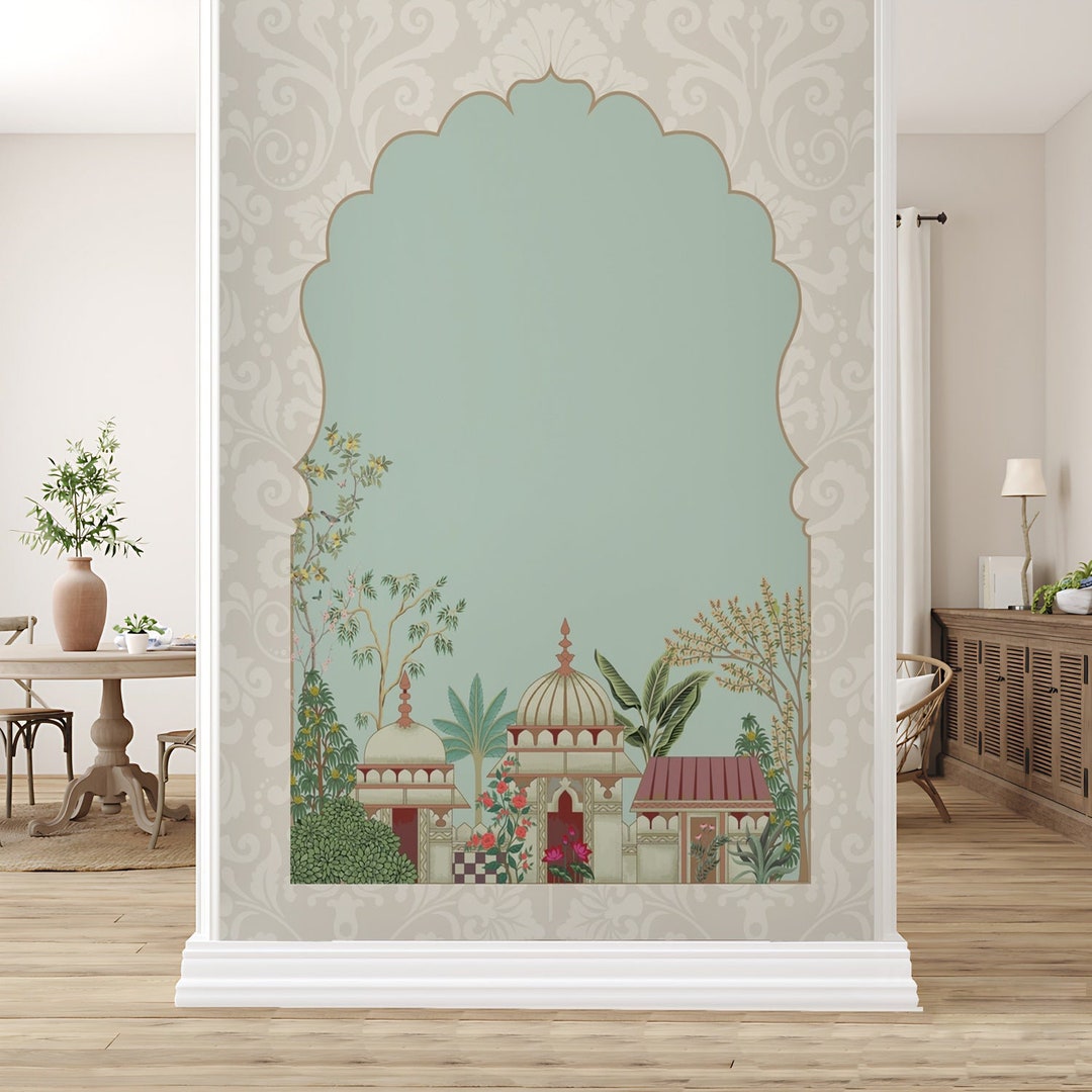 Traditional Mughal Garden Archway Palace Temple Wallpaper Mural for ...
