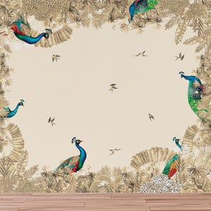 Indian Peacock Ceiling Wallpaper, Royal Ceiling Mural for Luxurious ...