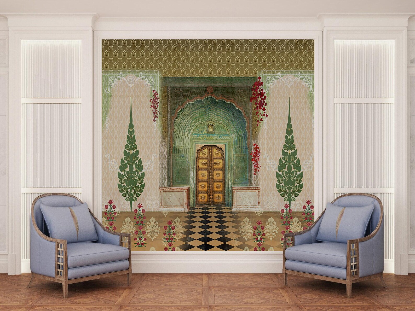 Indian Palace Jaipur Gate Wallpaper Mural – Rajasthani & Mughal Art ...