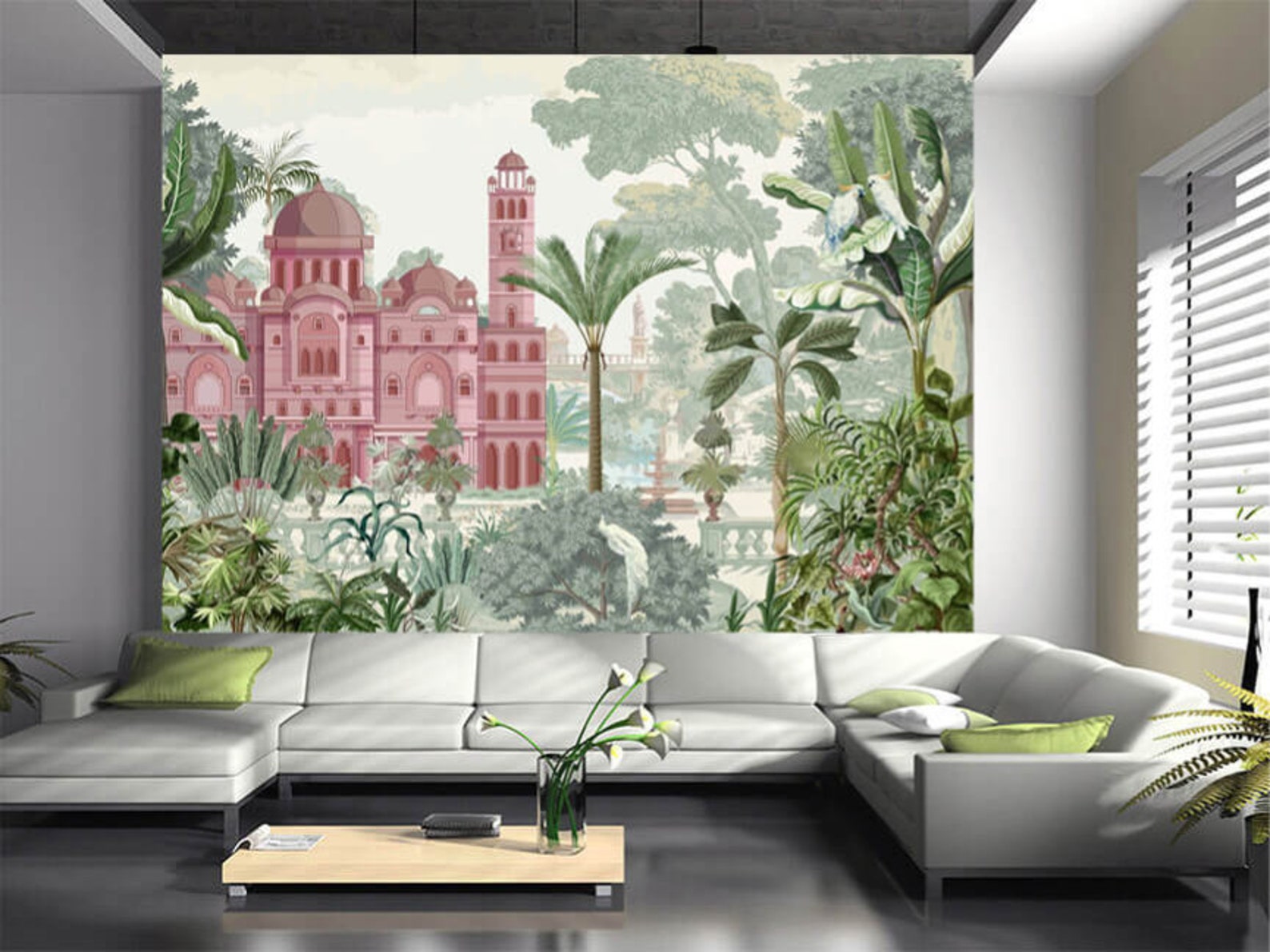 Rajasthani Fort Palace Wallpaper | Traditional Historic Tropical Wall ...