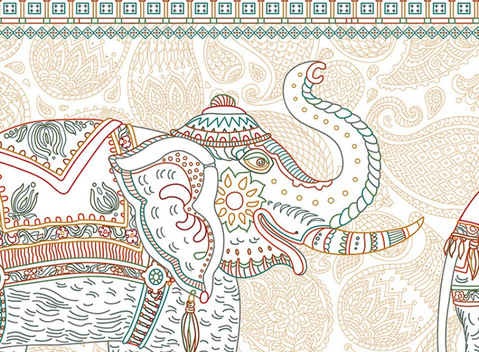 Traditional Indian Elephant Wallpaper for Home Decor, Thai Temples ...