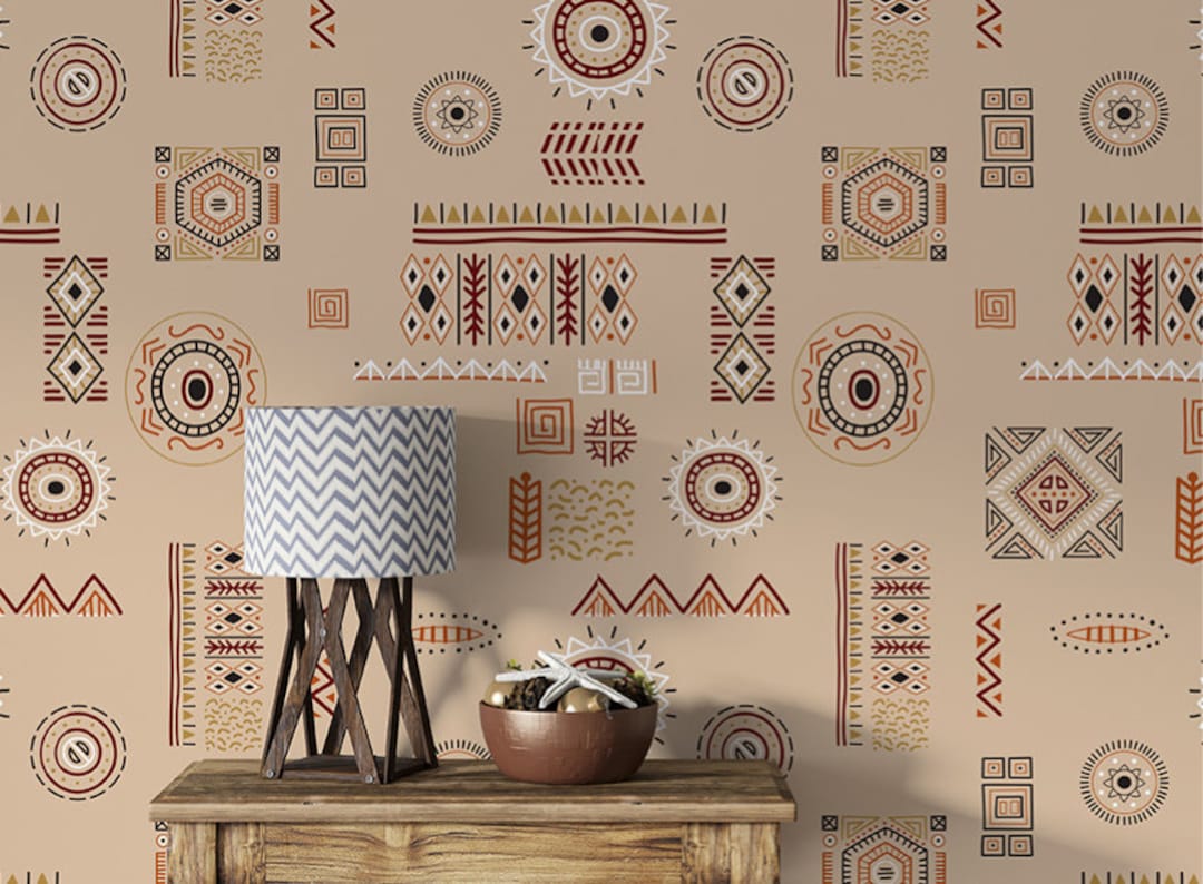 Traditional Tribal Warli Art Wallpaper Mural With Ancient Symbols ...