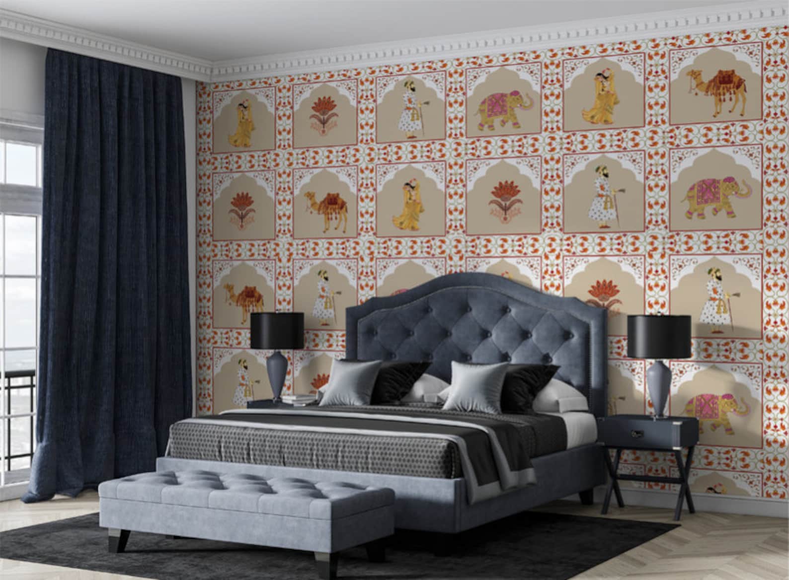 Indian Art Wallpaper for Walls, Indian Wallpaper Designs, Vintage ...