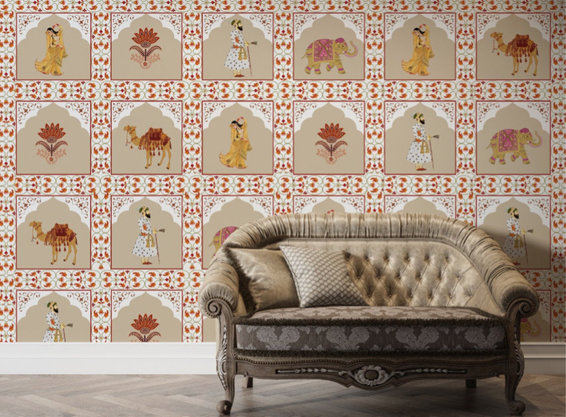 Indian Art Wallpaper for Walls, Indian Wallpaper Designs, Vintage ...
