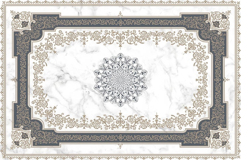 Marble Mandala Ceiling Wallpaper: Vintage Royal Decor - Etsy