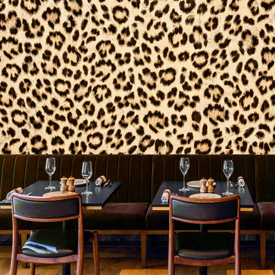 Leopard Skin Fur Wallpaper, Leopard Animal Wall Decor, Black Leopard ...