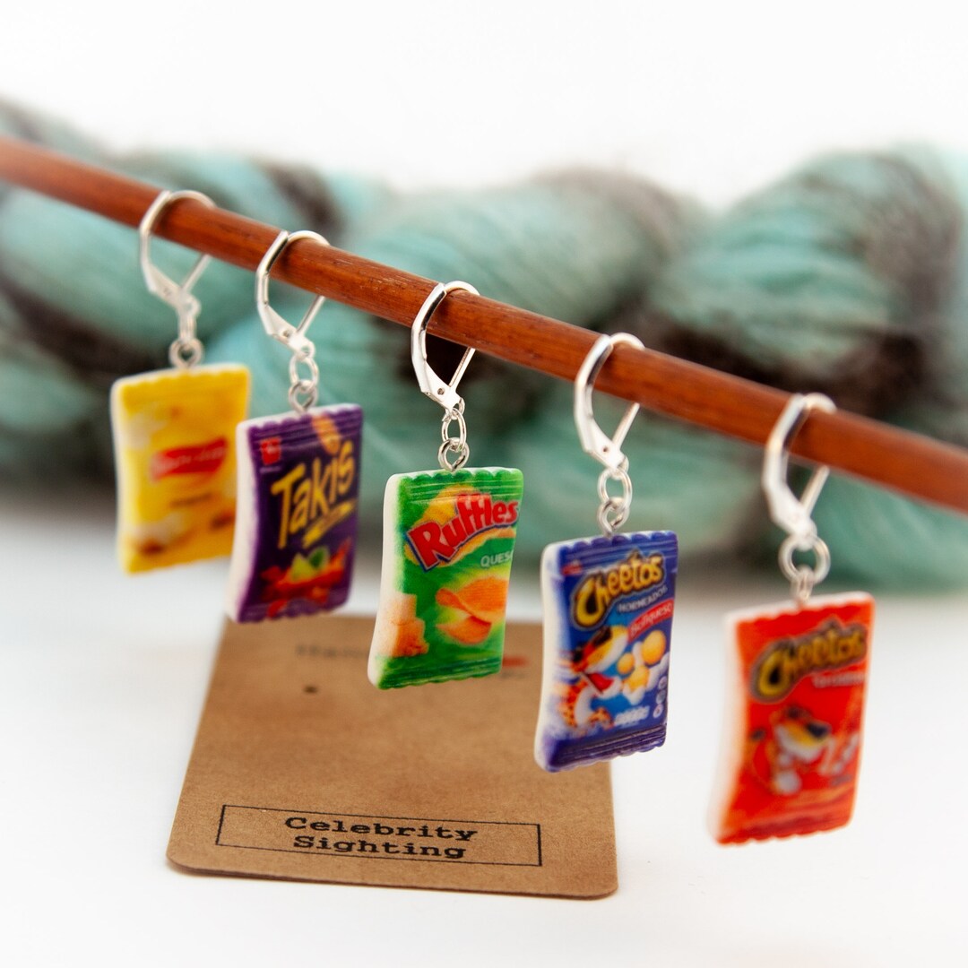 Chips crisps UK Set 1 5 Stitch Markers for Knitting and Crochet - Etsy