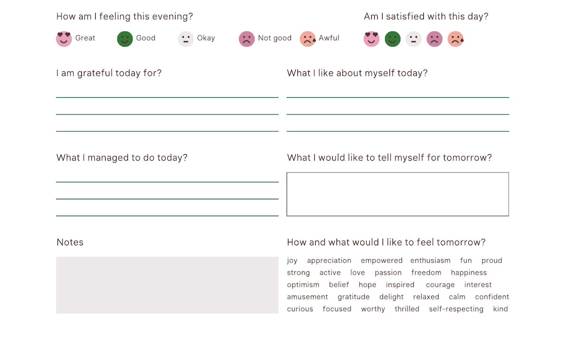 Mental Health Awareness Self Check-in - Etsy