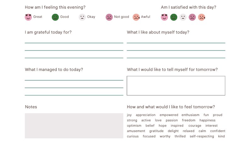 Mental Health Awareness Self Check-in - Etsy