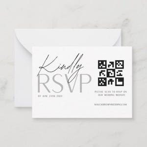 Customizable DIY Wedding RSVP Card Template, Modern Canva Design, Bride ...