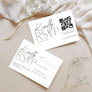 Customizable DIY Wedding RSVP Card Template, Modern Canva Design, Bride ...