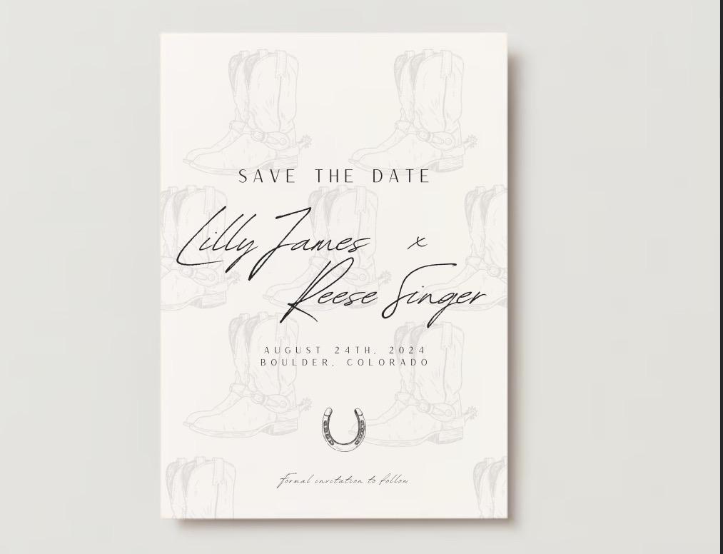 Customizable DIY Wedding Save the Date Template, Western Writing Themed ...