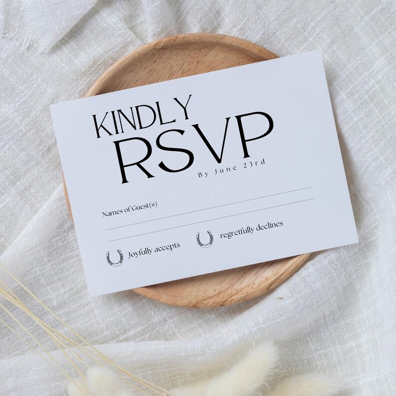 Customizable, DIY, Wedding Invitation, RSVP Card Template, Western Farm ...