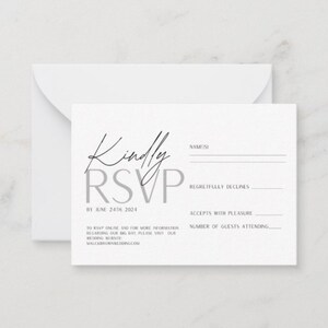 Customizable DIY Wedding RSVP Card Template, Modern Canva Design, Bride ...