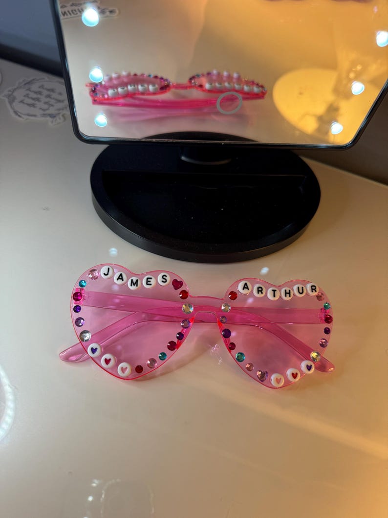 James Arthur - Hand Decorated Love Heart Glasses - Etsy