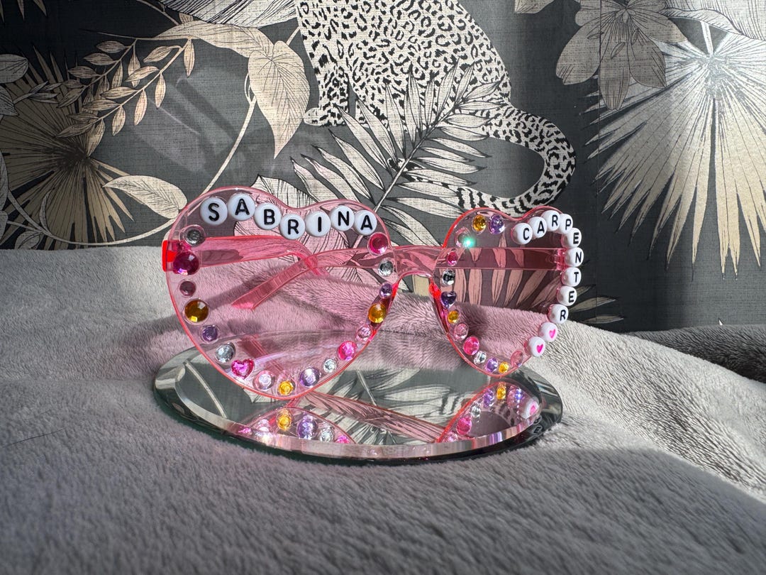 Sabrina Carpenter - Hand Decorated Love Heart Glasses - Etsy
