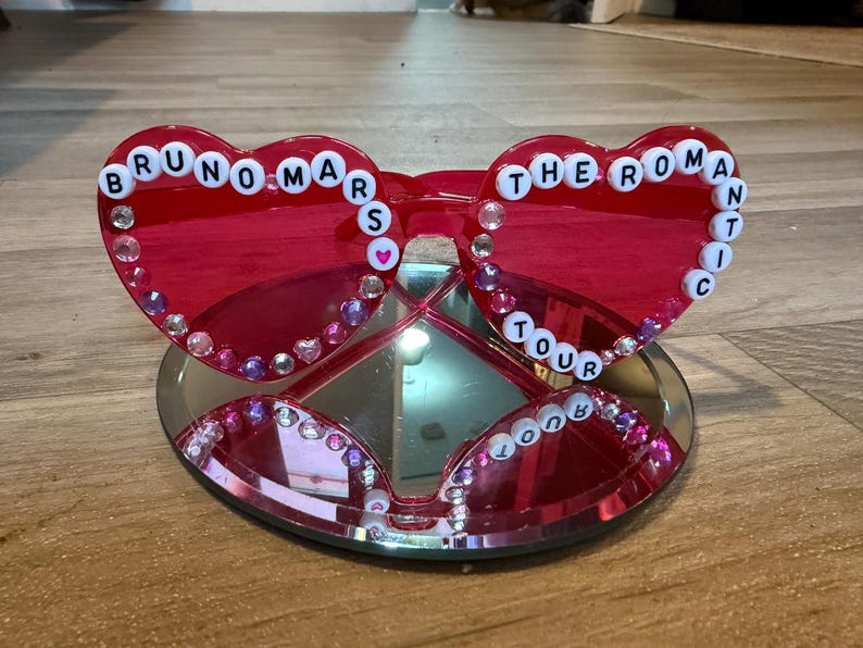 Bruno Mars - Hand Decorated Love Heart Glasses - Etsy