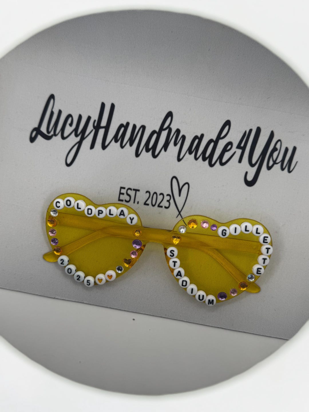 Coldplay - Hand Decorated Heart Sunglasses for Concert/tour - Etsy