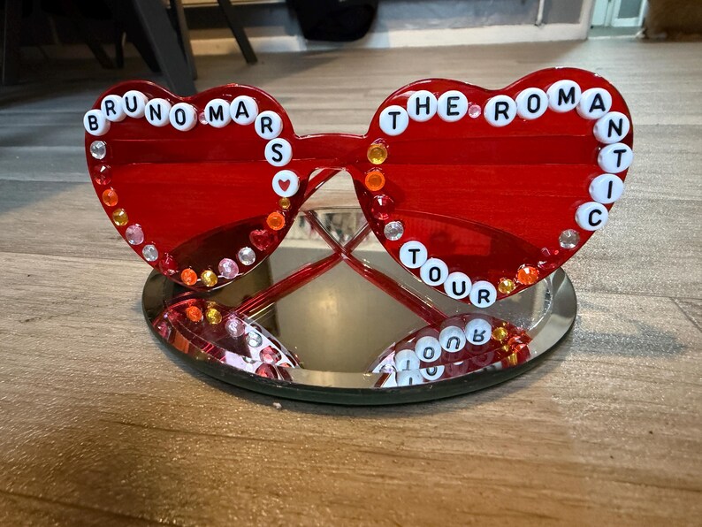 Bruno Mars - Hand Decorated Love Heart Glasses - Etsy