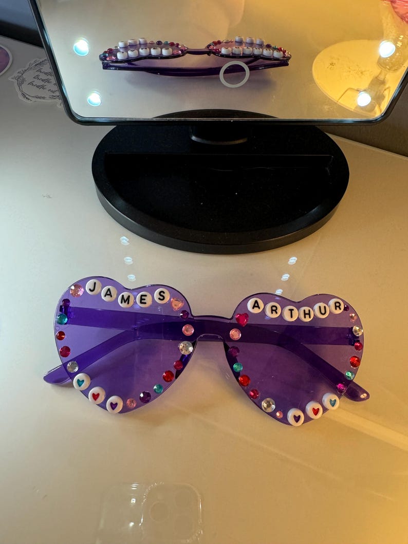 James Arthur - Hand Decorated Love Heart Glasses - Etsy