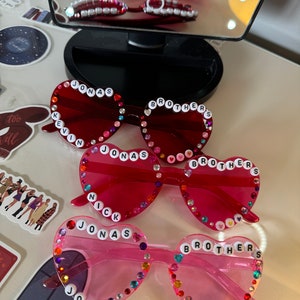 Jonas Brothers Hand Decorated Love Heart Glasses - Etsy