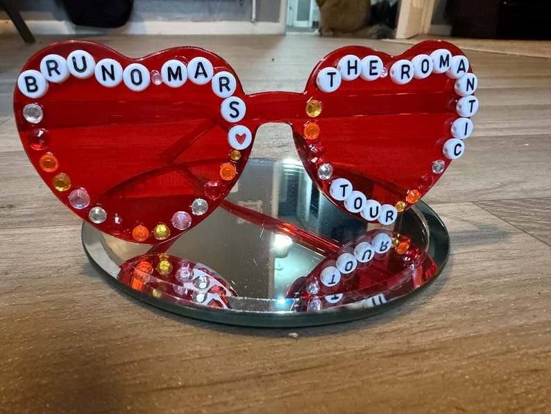 Bruno Mars - Hand Decorated Love Heart Glasses - Etsy