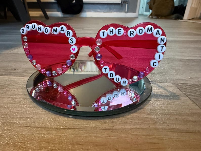 Bruno Mars - Hand Decorated Love Heart Glasses - Etsy