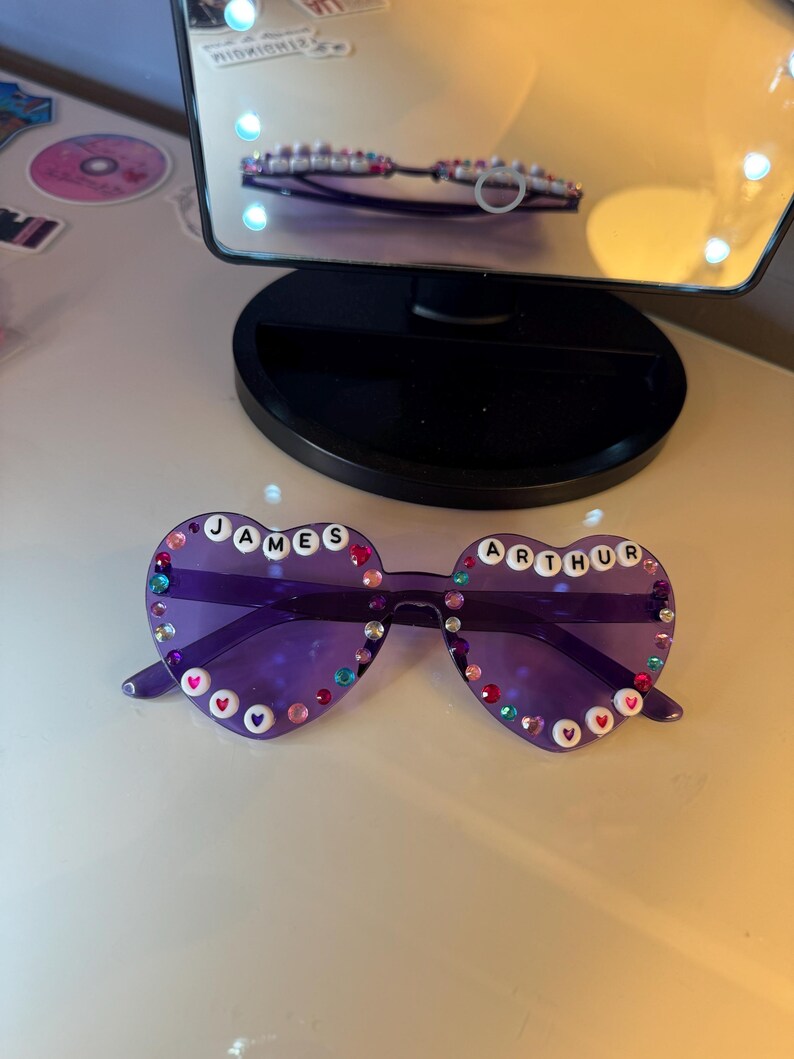 James Arthur - Hand Decorated Love Heart Glasses - Etsy