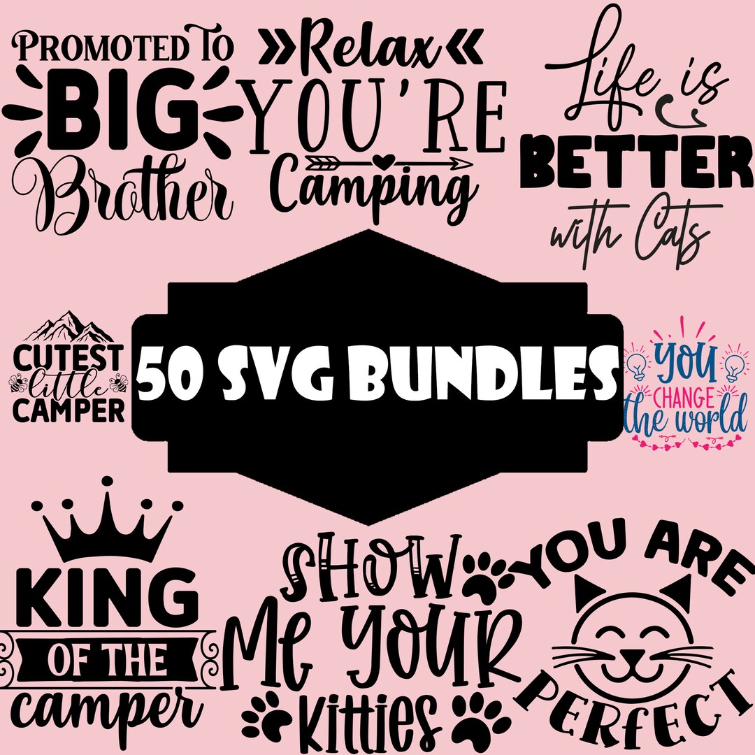 50 SVG Bundle T Shirt Designs SVG Svg Files Silhouette Cut Files ...