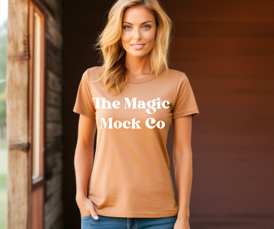 Bella Burnt Orange 3001 Shirt Mockup - Etsy