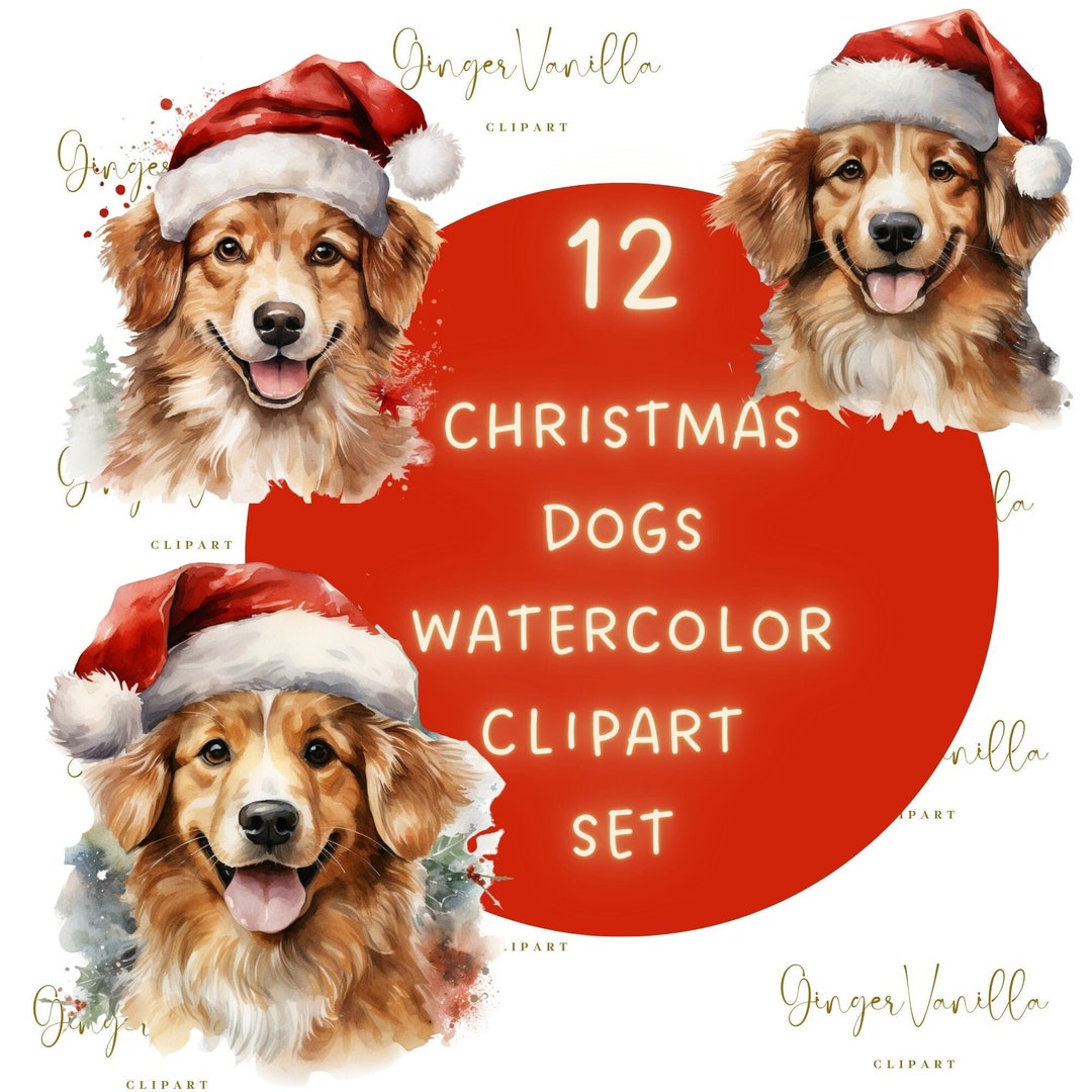 Cute Dog Christmas Clipart Puppy Clipart Cute Puppy Dog - Etsy