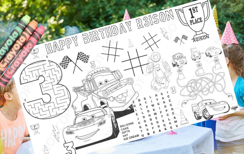 Lightning Mcqueen Activity Coloring Page - Etsy