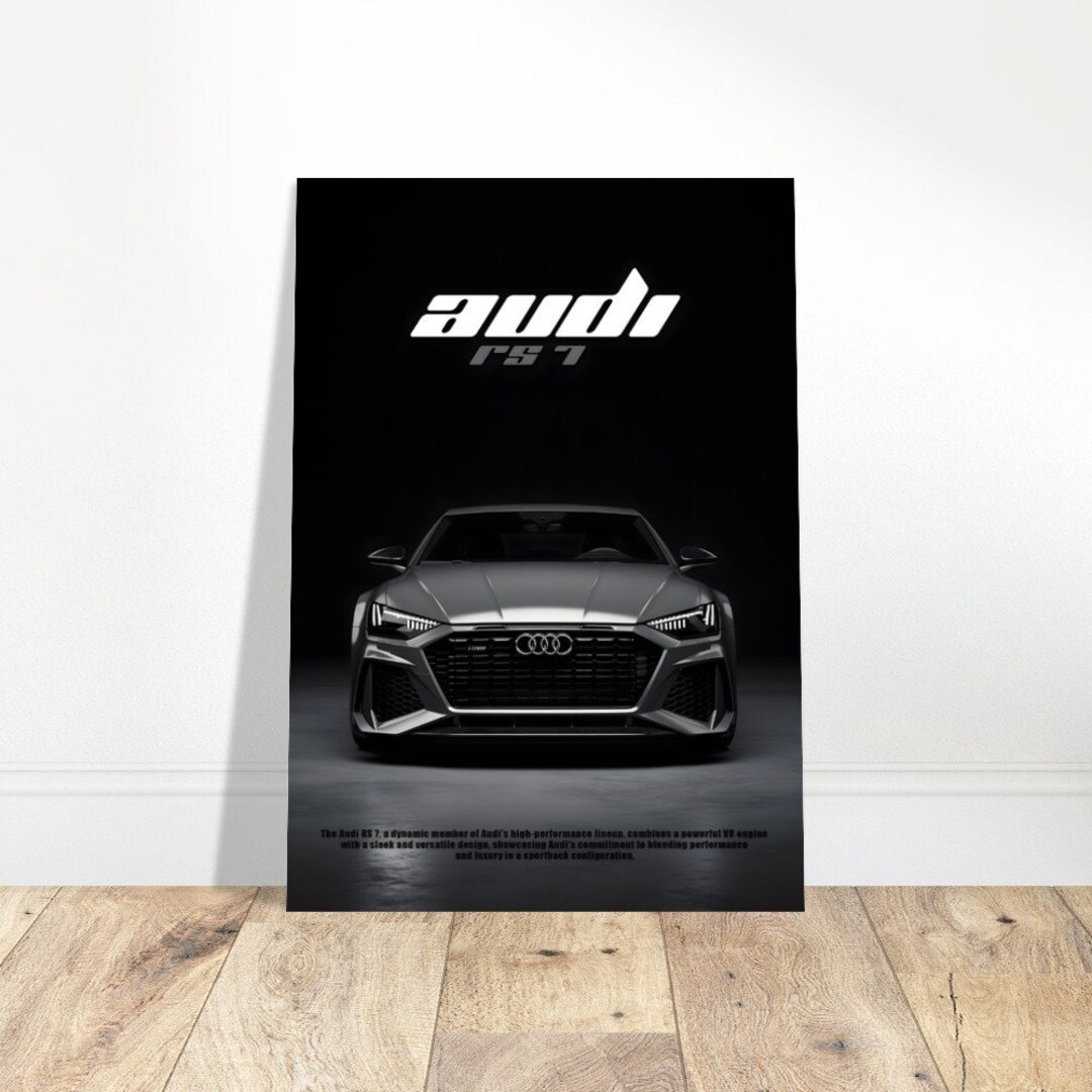 Audi RS 7, Car Poster, Car Front View, Car Wall Art, Custom Car Poster ...