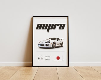 Ivory MK4 / Watercolor Drawing of a White Toyota Supra MK4 - Etsy