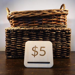 Customizable Collapsible Wooden Price Tag: Engraved Tabletop Sign - Etsy