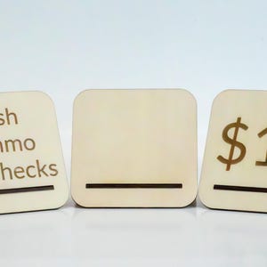 Customizable Collapsible Wooden Price Tag: Engraved Tabletop Sign - Etsy