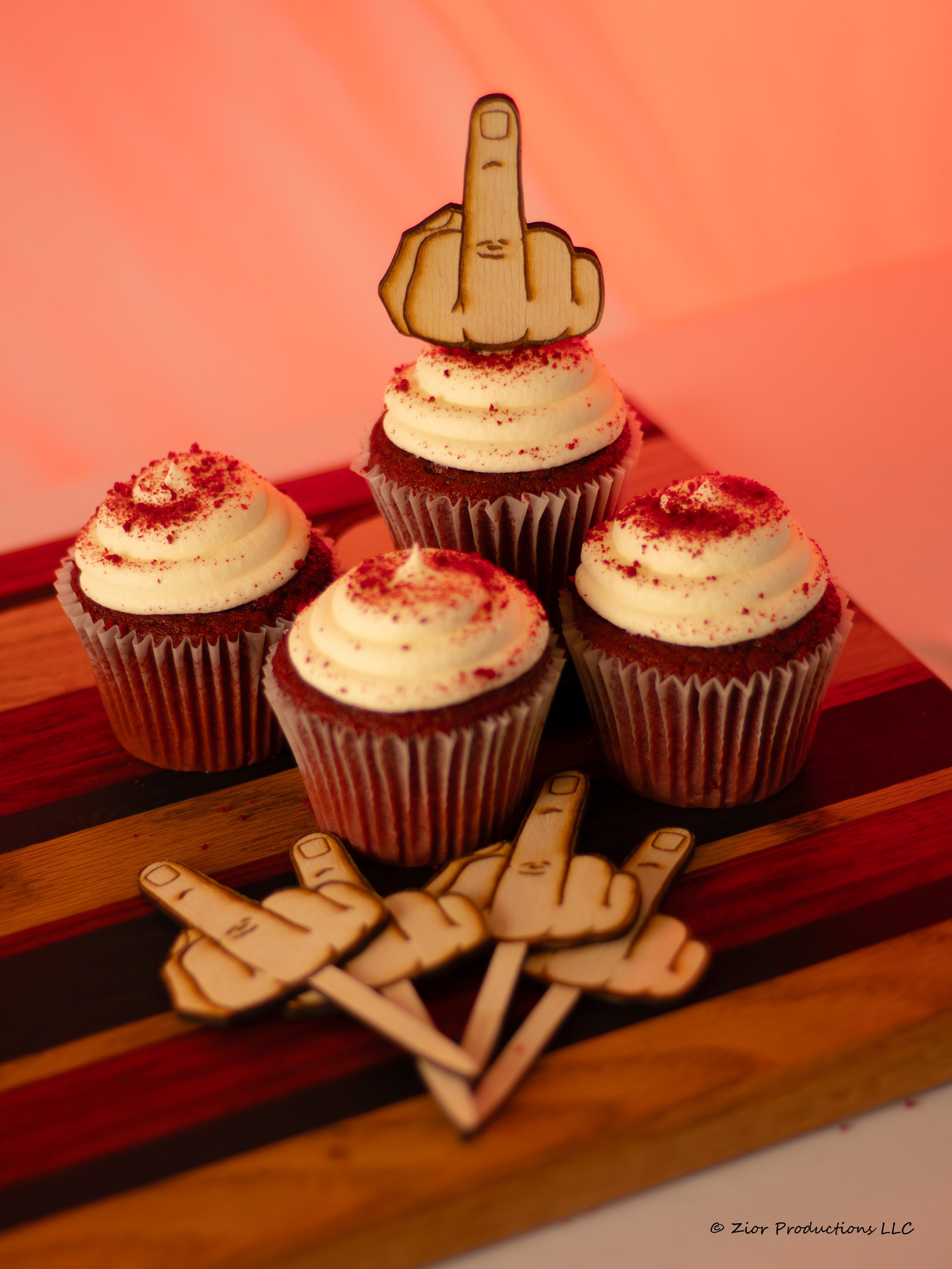 Middle Finger Cupcake Topper Food Topper for All Occascions Funny Food ...