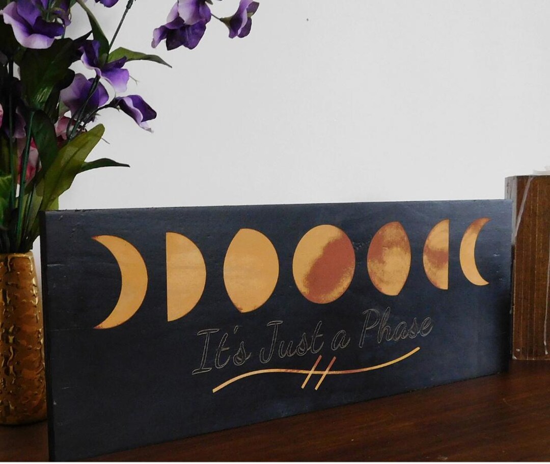 Moon Phase Sign | Wooden Moon Phase Sign | Moon Decor | Handmade Moon ...