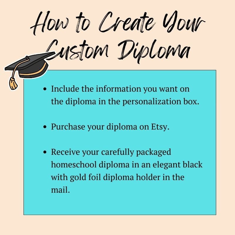 Custom Diploma, Custom-made Homeschool Highschool Diploma, Homeschool ...