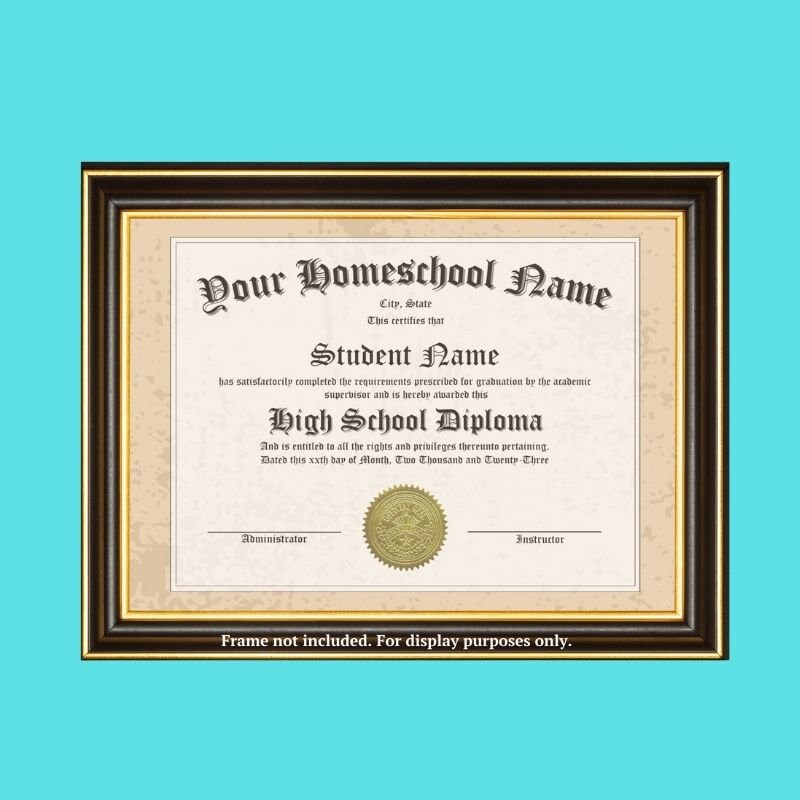 Custom Diploma, Custom-made Homeschool Highschool Diploma, Homeschool ...
