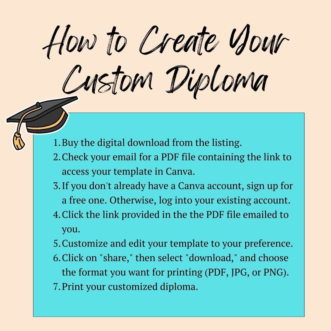 Custom Diploma, Highschool Diploma, Homeschool Diploma, Customizable ...