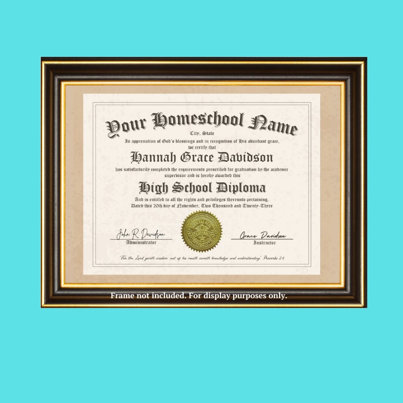 Faith-based Custom Diploma, Christian High School Diploma, Homeschool ...